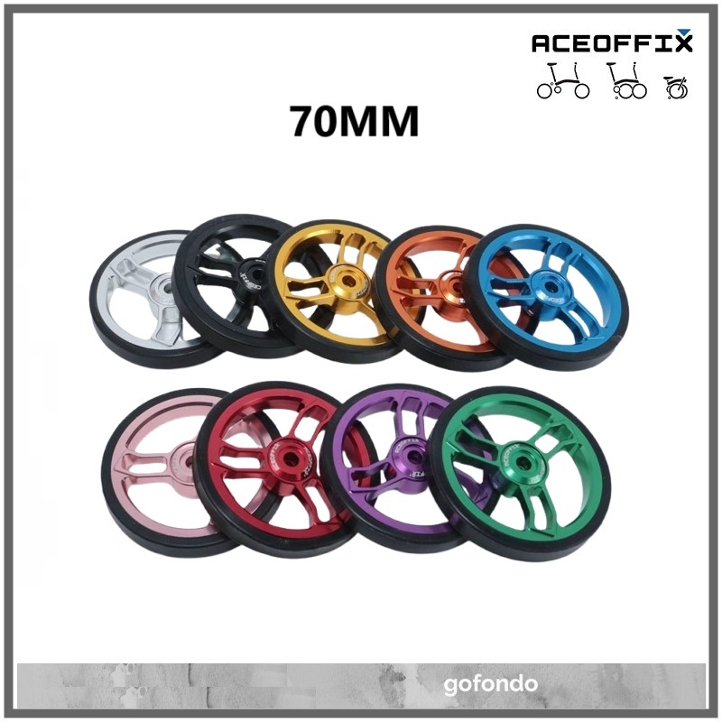 Aceoffix ez702 70mm Easy Wheels for Brompton Trifold Folding Bicycle ...