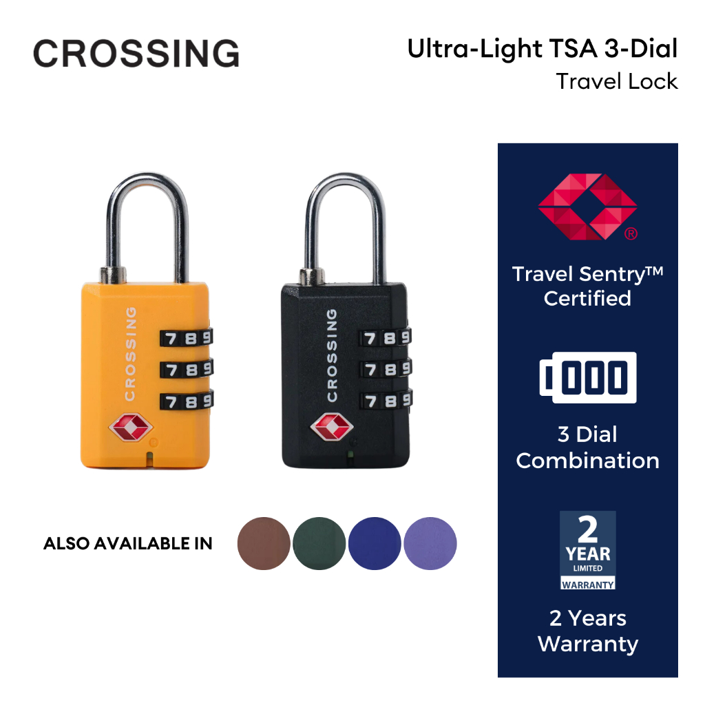 Crossing Ultra-Light TSA 3-Dial Travel Lock | 3 Digit Combination ...