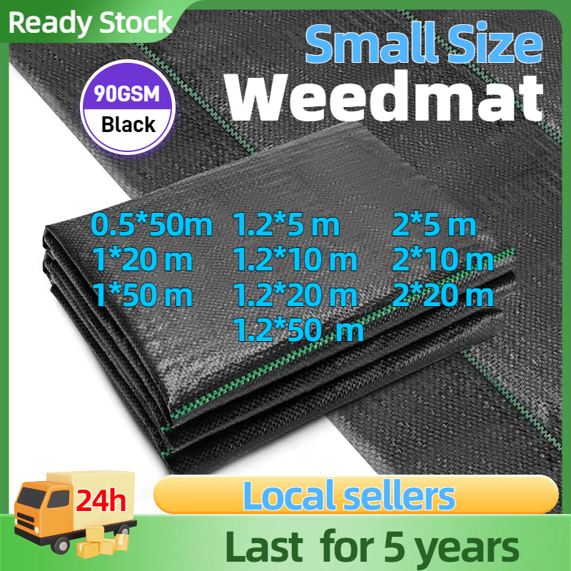 Weedmat 90GSM 5m/10/20/50m Plastik Hitam Tutup Tanah Weed Mat Heavy ...