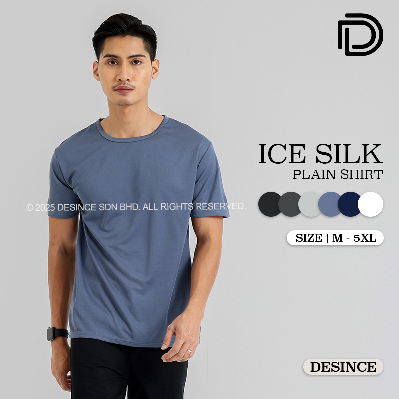 MY DESINCE Men's Cool & Stylish Ice Silk Plain Shirt MT 032 Breathable ...