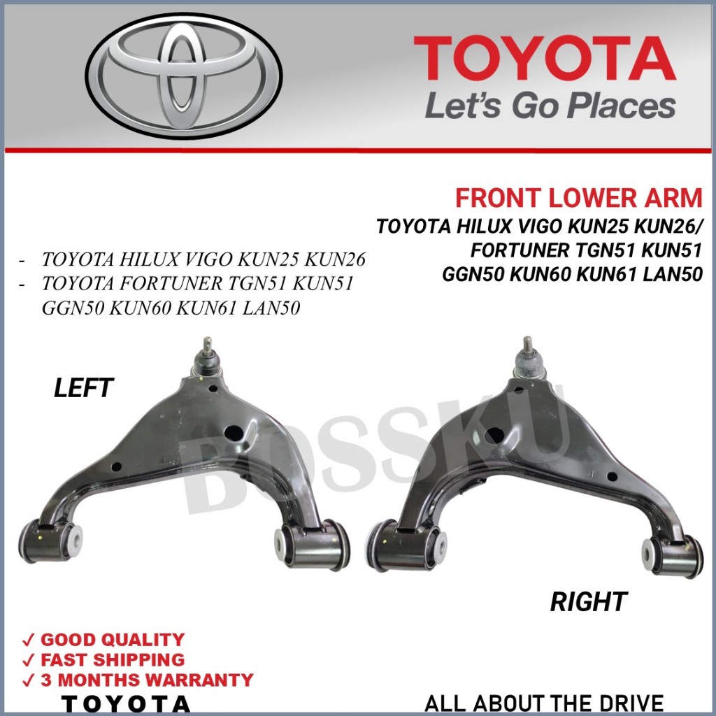 DEPAN FRONT LOWER ARM - TOYOTA HILUX VIGO KUN25 KUN26/ FORTUNER TGN51 ...