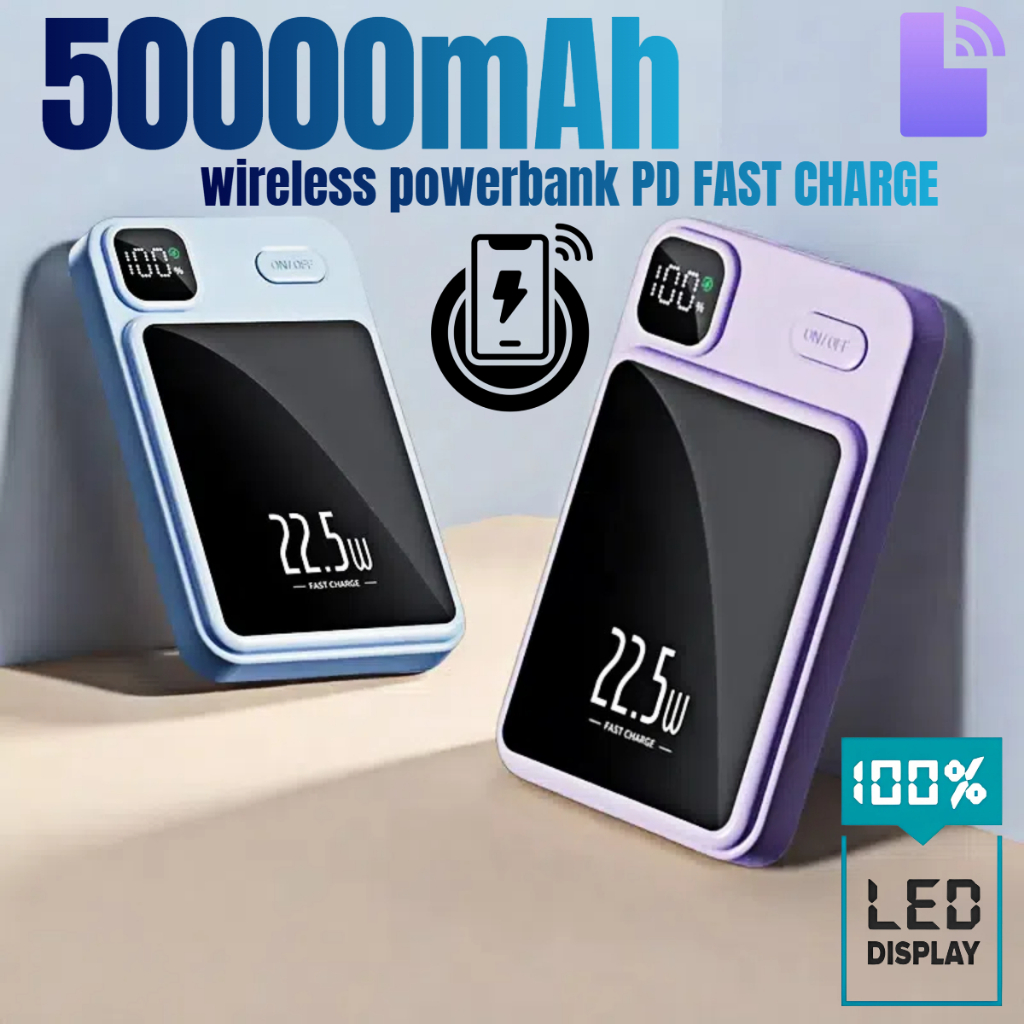 Magnetic Wireless Powerbank 50000mAh External Portable Battery Pack PD ...
