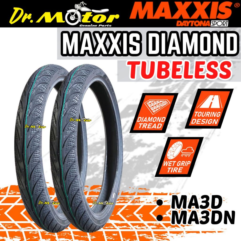 Maxxis Diamond MA3D Tyre 17 Tubeless Tayar Tires TYRES RODA 70/90-17 80 ...