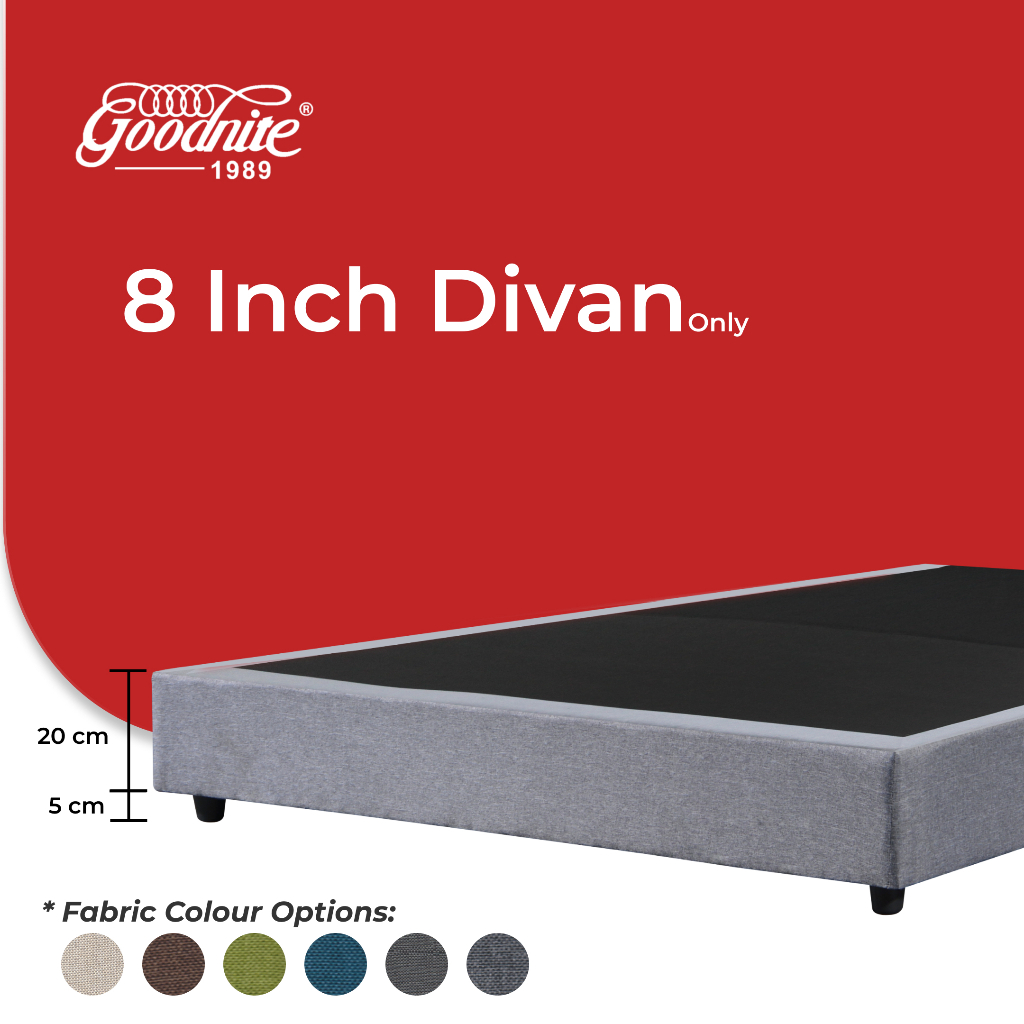 Goodnite 8 inch Divan Only (2 inch PVC Leg/ Rock 2 inch PVC Leg ...