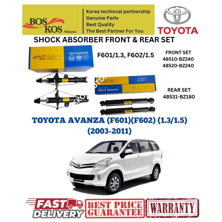 TOYOTA AVANZA (F601)(F602) (1.3/1.5) (2003-2011) Heavy Duty Performance ...