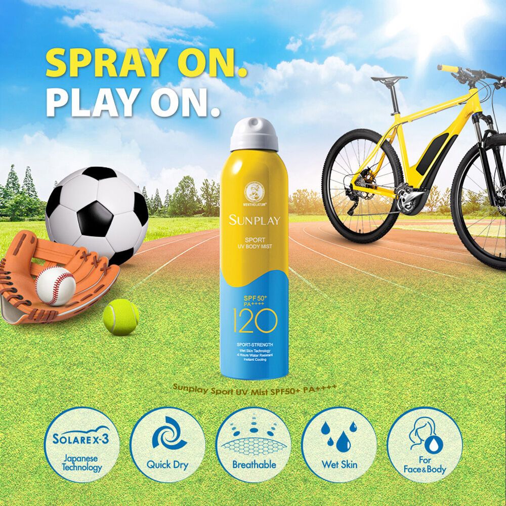 Sunplay Sport 120 UV Body Mist SPF50+ PA++++ (165ml) For Face & Body | Shopee Malaysia