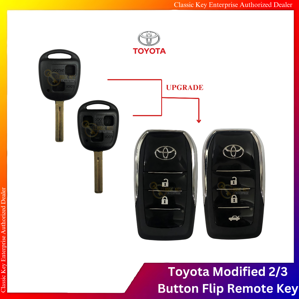 Toyota Remote Flip Key Case Casing Replacement 2/3 Button (Lexus ...