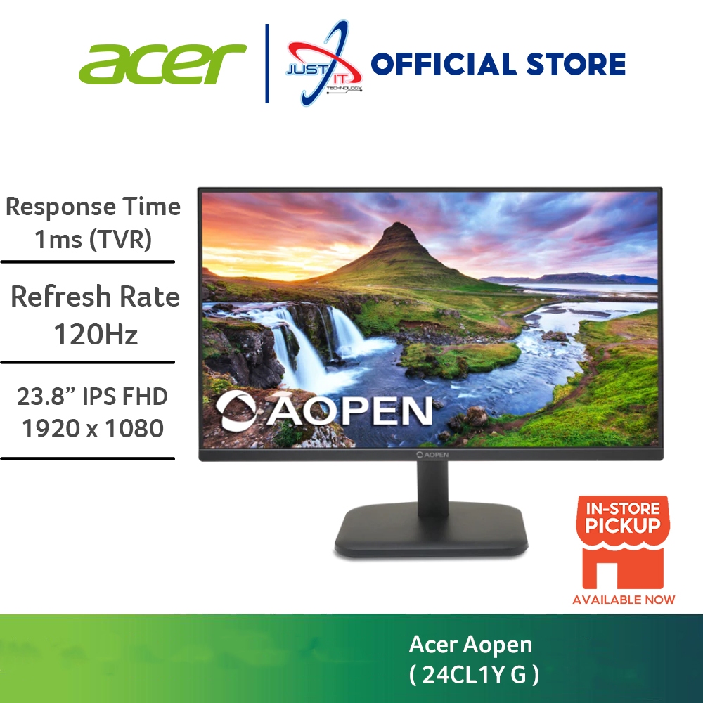ACER AOPEN 24CL1Y / 24CL1Y G 23.8" MONITOR ( 23.8" IPS FHD / 1MS / 120HZ / VGA + HD MI) | Shopee ...