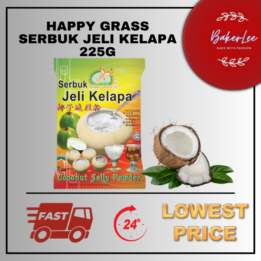 HAPPY GRASS SERBUK JELI KELAPA 225G COCONUT JELLY POWDER 椰子遮厘粉【HALAL ...