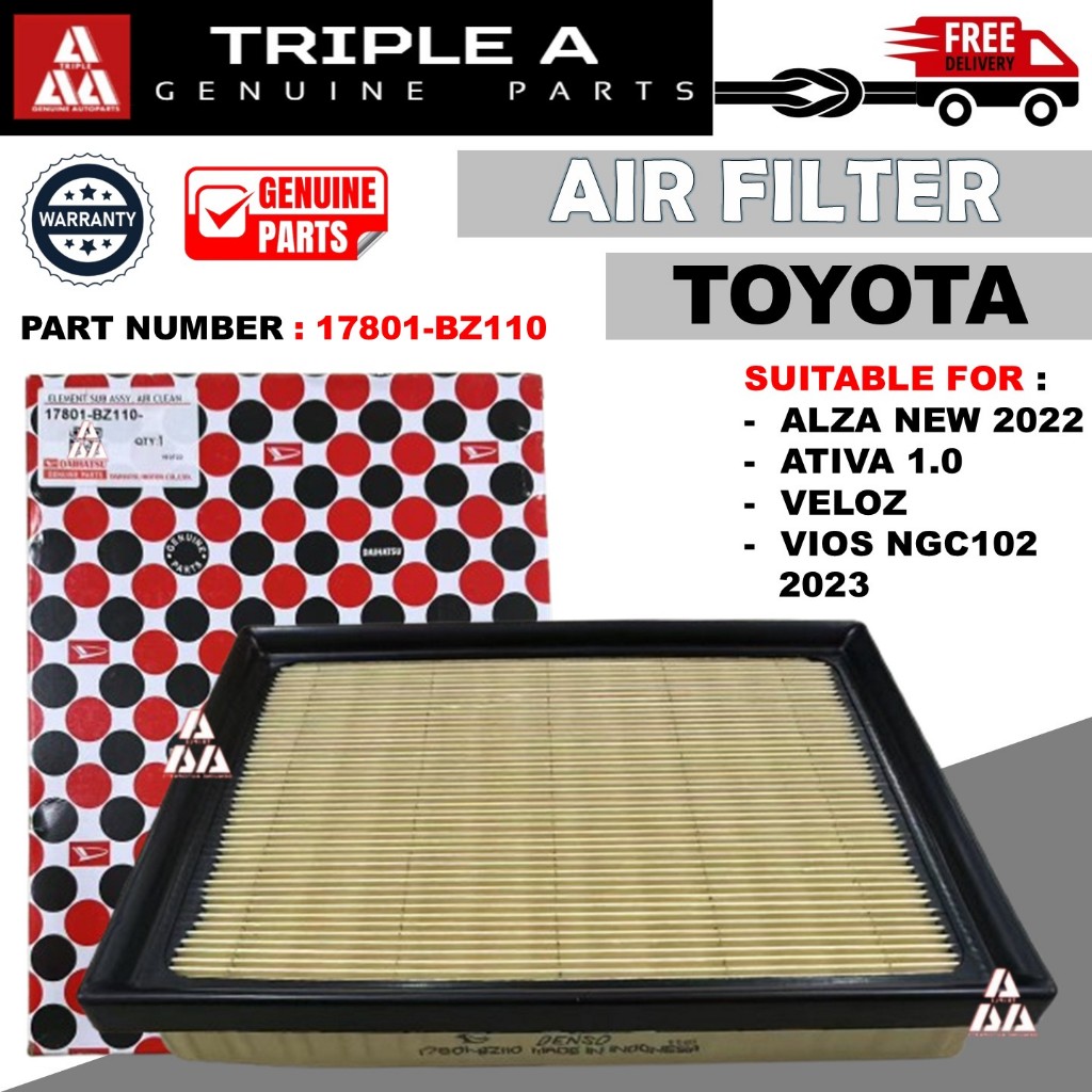 ORIGINAL ENGINE AIR FILTER PERODUA ALZA NEW 2022 / ATIVA 1.0 / TOYOTA ...