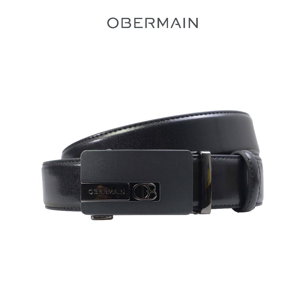 OBERMAIN Men's Belt / 35MM Automatic Buckle / Leather / Black ...