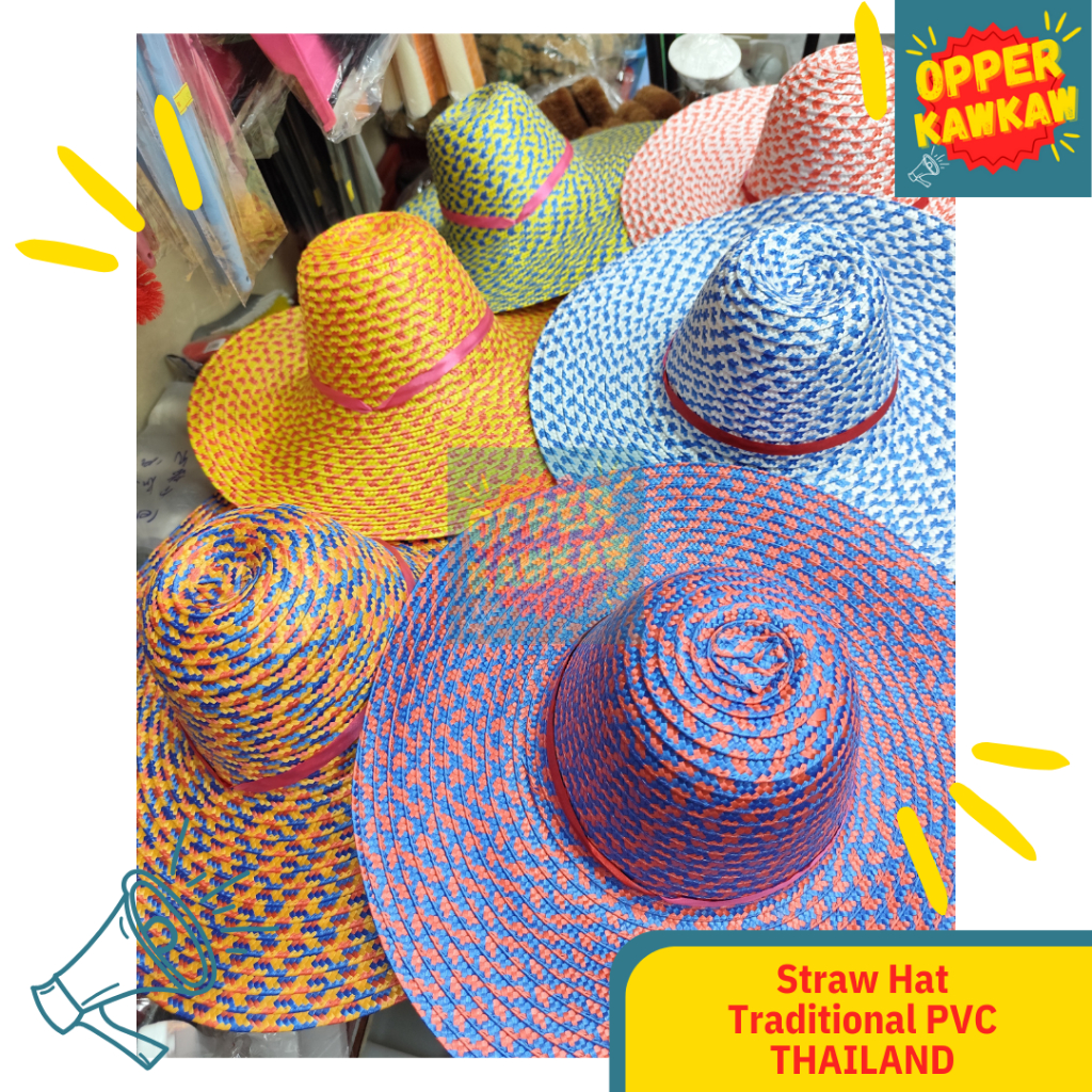 Traditional Straw PVC Hat Farmer Cap / Topi Plastik Rumput Jerami ...