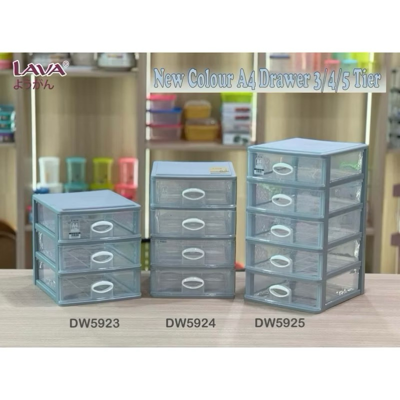 LAVA PLASTIC A4 DRAWER 3/4/5 TIER_COMPUTER FORMS_DOCUMENT DRAWER_DESK ...