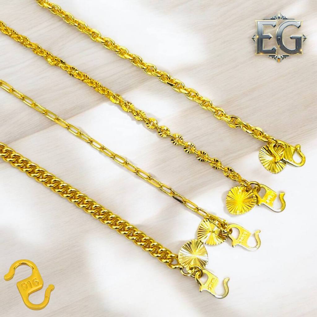 EG - Rantai Kaki Viral Gold Plated Cop 916 Emas Titanium | Shopee Malaysia