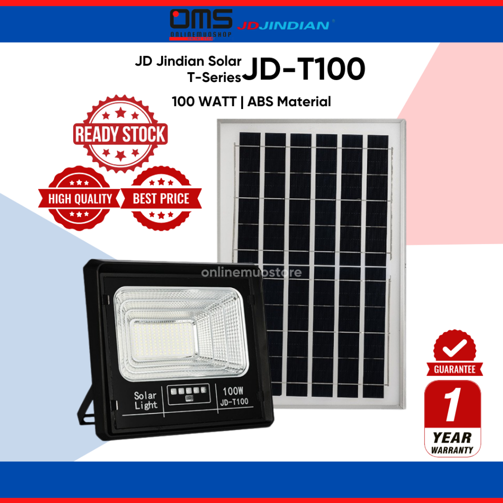 JD-T100 JD Solar Flood Light Lampu Solar T-Series (Solar Charge, LED ...