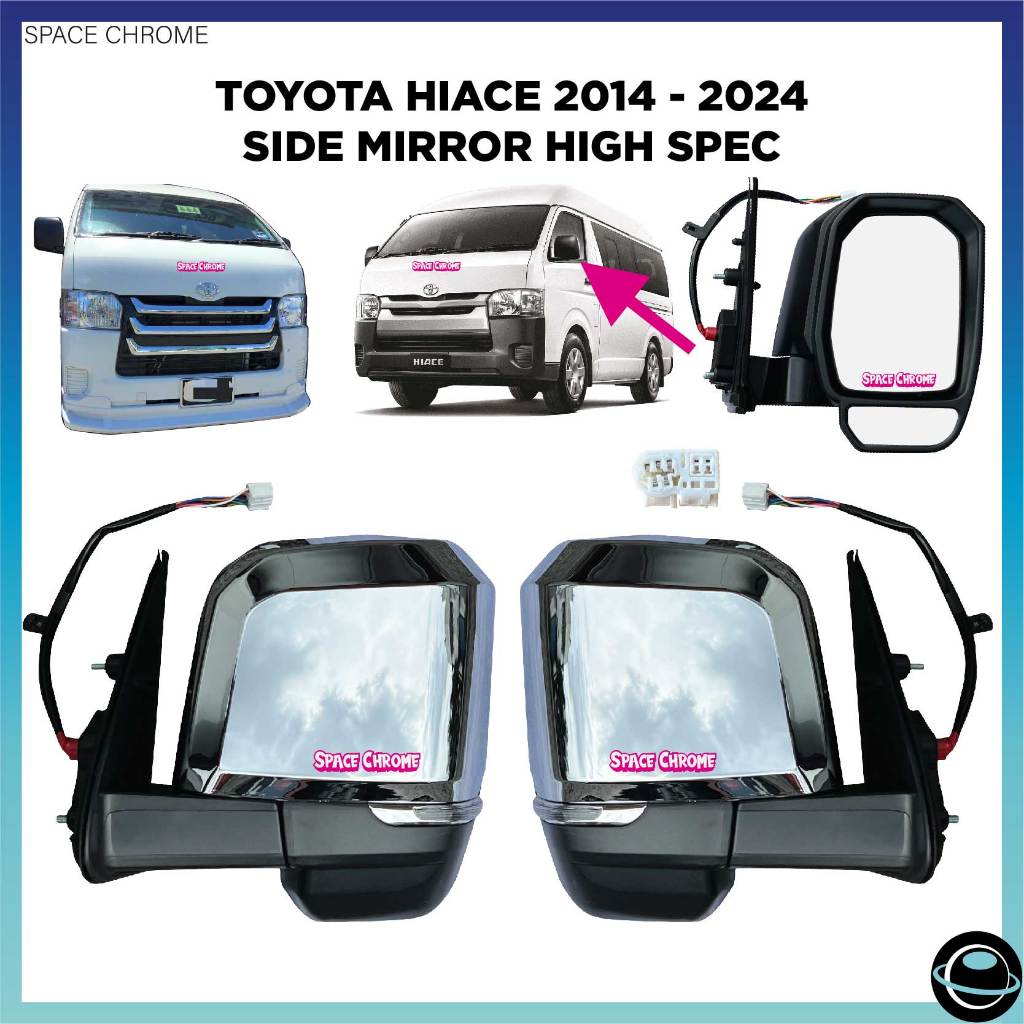 TOYOTA HIACE KHD200 2014-2024 SIDE MIRROR HIGH SPEC CHROME WITH LED ...