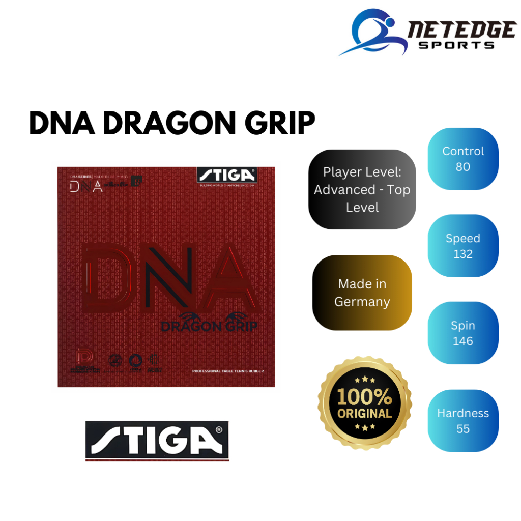 STIGA DNA Dragon Grip Table Tennis Rubber | Made in Germany | Suitable ...