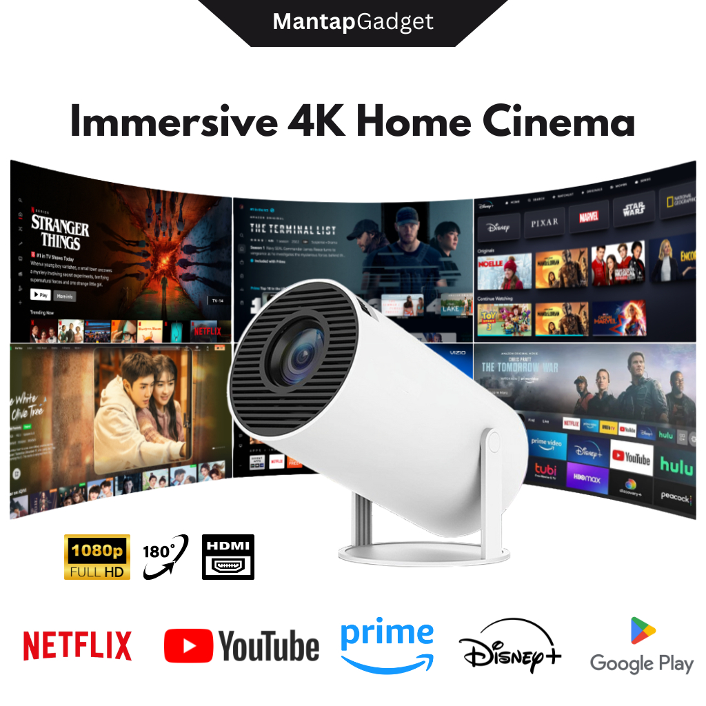 HY300 4K Mini Projector Android 11 1080P HD Dual WiFi 6 Bluetooth 180 ...