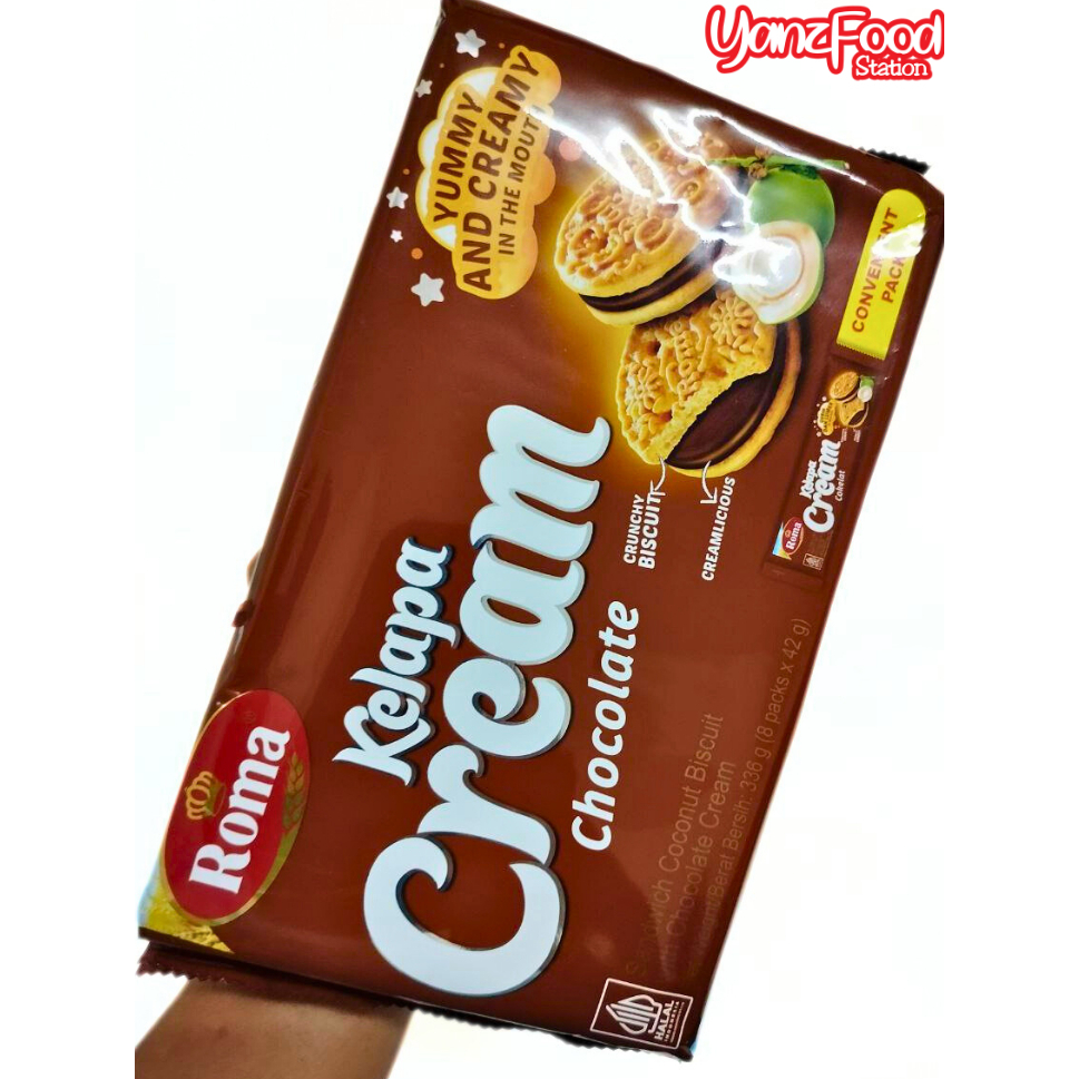 ROMA Kelapa Cream Chocolate Crunchy Biscuit Convenient Pack 8 packs X ...