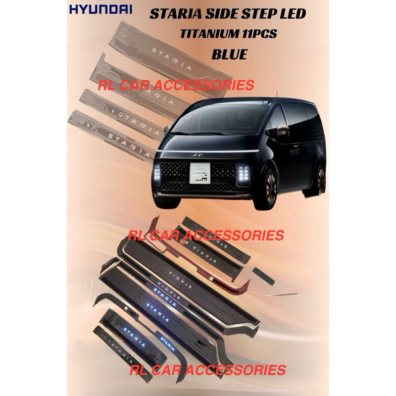 Hyundai staria titanium foot door side step kick scuff cover led fog ...