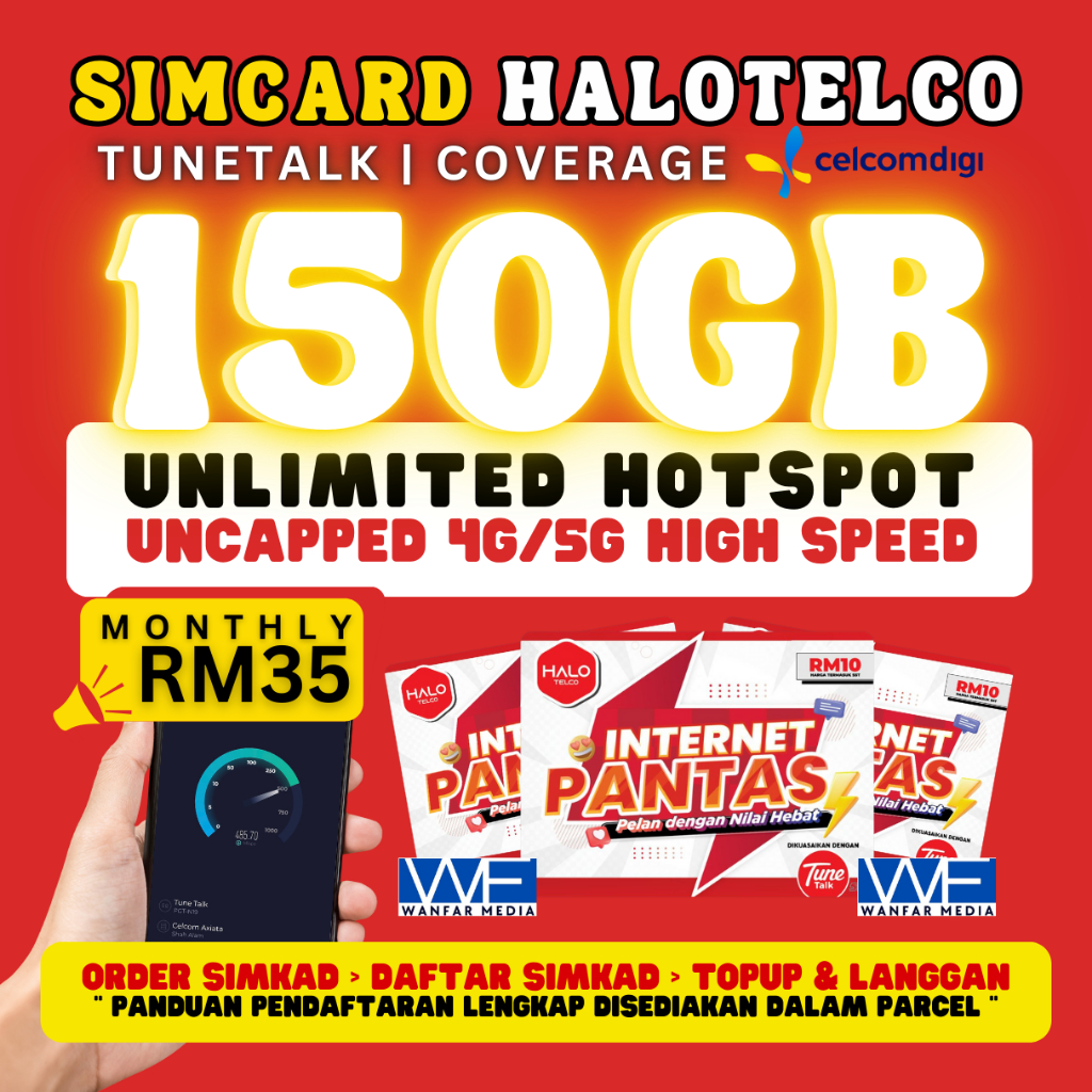 ♥️【𝗦𝗜𝗠 𝗖𝗔𝗥𝗗 𝗛𝗔𝗟𝗢 𝗧𝗘𝗟𝗖𝗢 𝗧𝗨𝗡𝗘𝗧𝗔𝗟𝗞】 ️ UNLIMITED DATA | 4G / 5G CELCOM DIGI ...