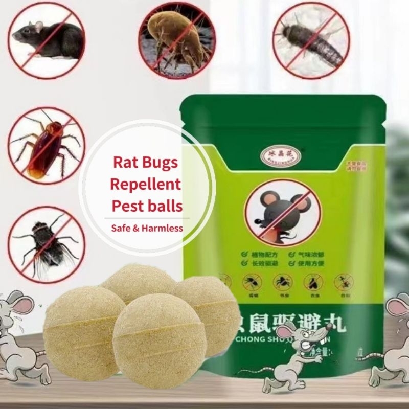 [40gx10 PCS] Rats Repellent Balls Mice Tikus Repellent For Outdoor ...