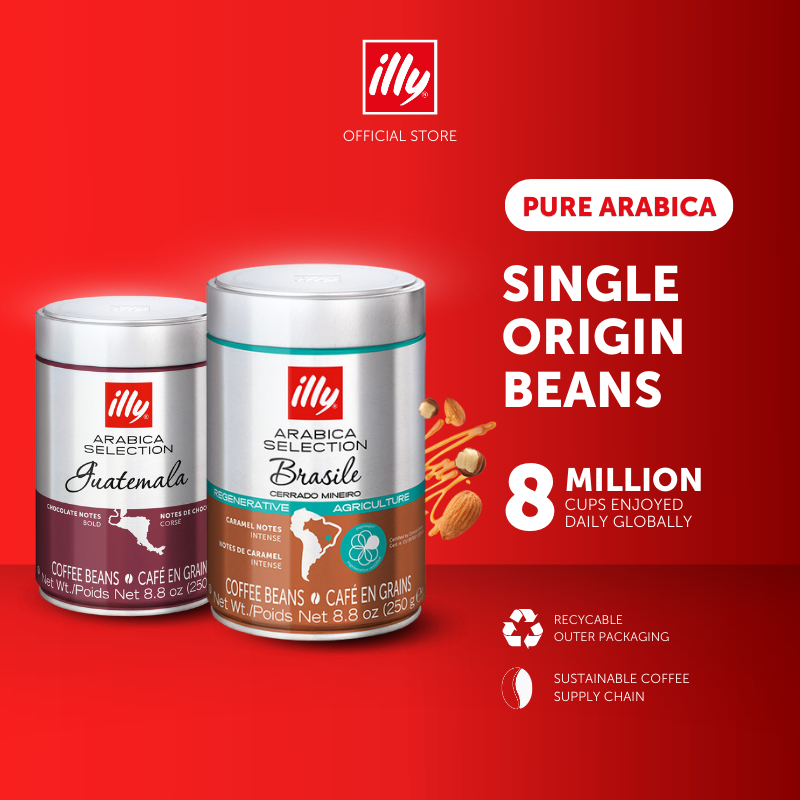 (Buy 4 Free 1) illy Single Origin Coffee Beans 250g - Brasile/Columbia ...