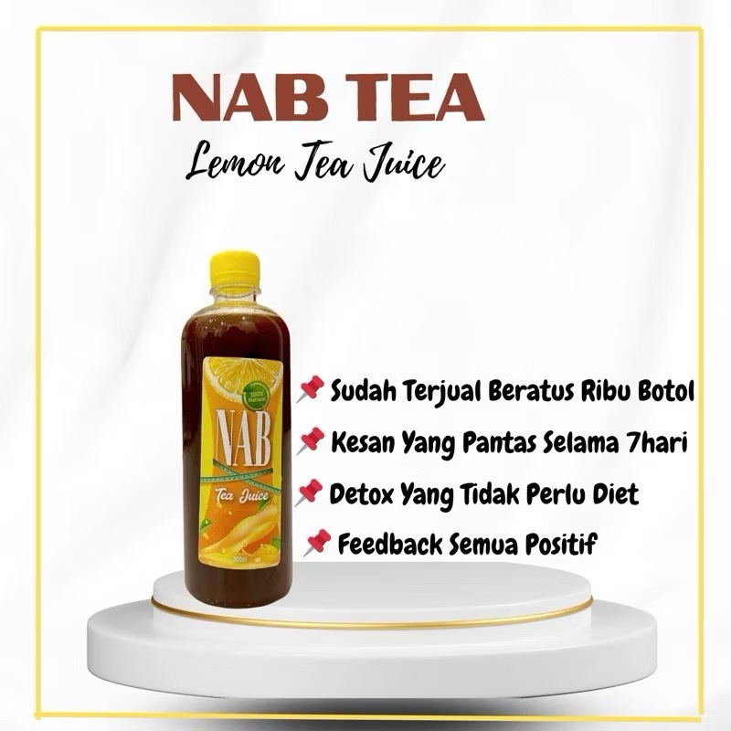 NAB DETOX TEA LEMON JUICE 500ML｜ORIGINAL HQ | Shopee Malaysia