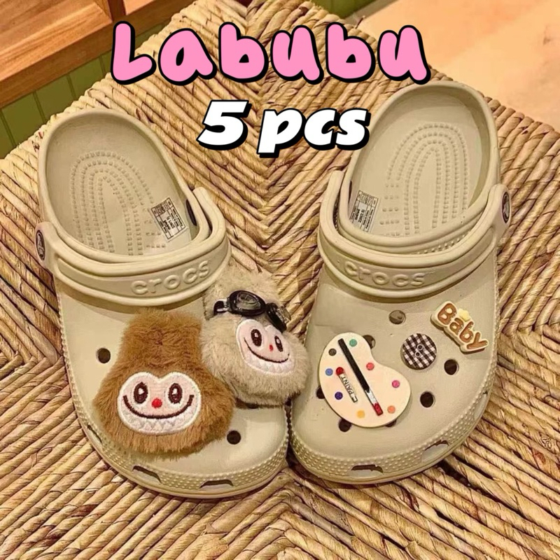 Ready Stock New Labubu Crocs shoe DIY button charm cute cartoon jibbitz ...