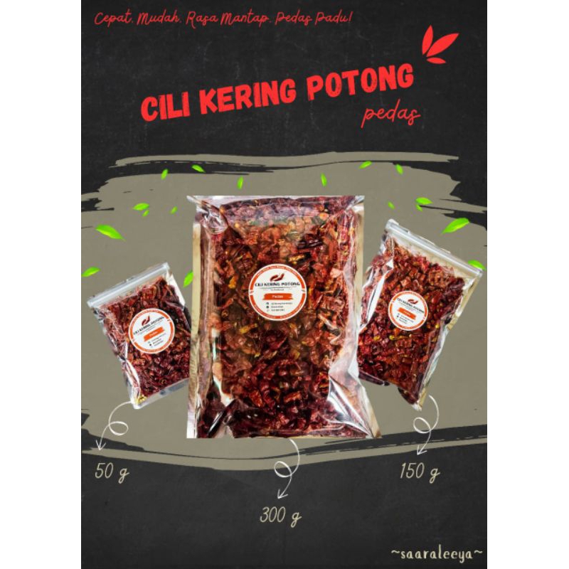 PEDAS - CILI KERING SIAP POTONG 50g/150g/300g | Shopee Malaysia
