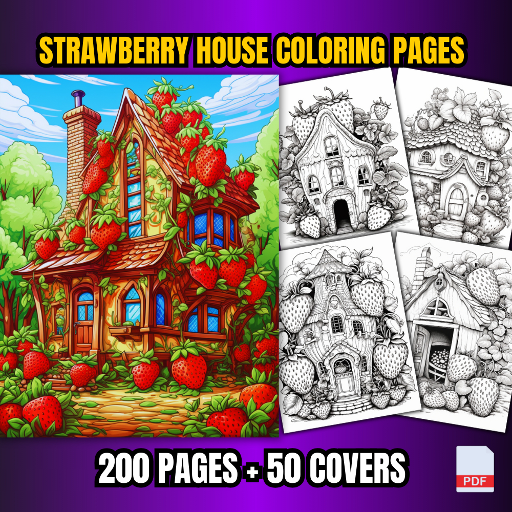 [PDF] 200 Strawberry House Coloring Pages For Adults | Shopee Malaysia