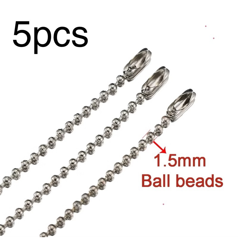 [Ready stock] 5pcs Stainless Steel Ball Beading Chains 10cm Ball Chain ...