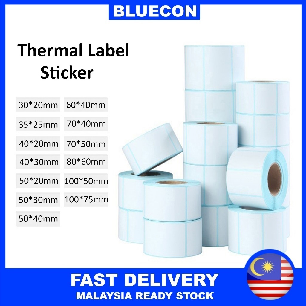 Thermal Label Barcode 热敏纸 Bluecon | Shopee Malaysia
