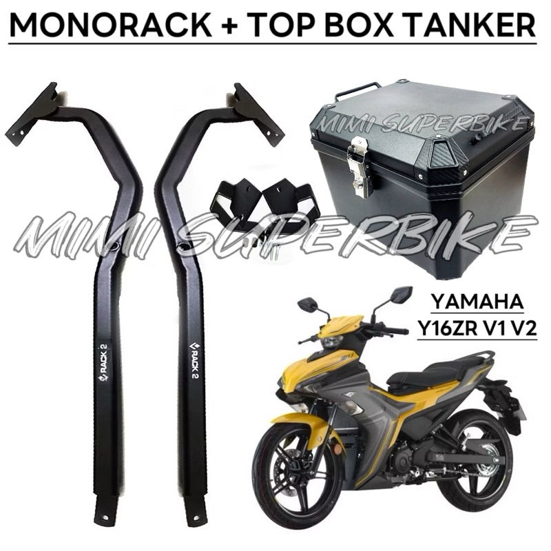 YAMAHA Y16ZR Y16 V1 V2 ABS MONORACK HEAVY DUTY SET & TOP BOX ABS 45L ...