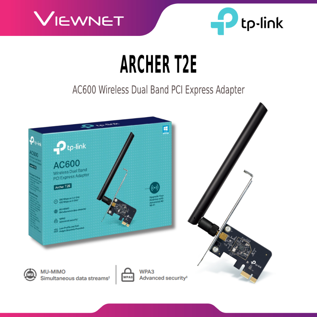 TP-LINK ARCHER T2E AC600 WIRELESS DUAL BAND WI-FI ADAPTER WITH MU-MIMO ...
