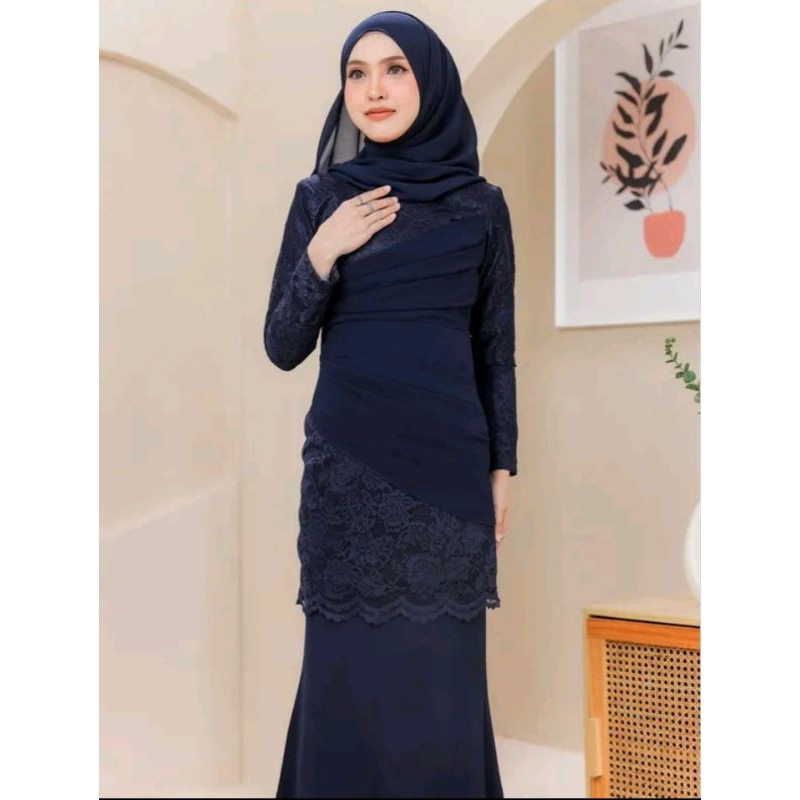 KURUNG AURORA EXCLUSIVE LACE WITH CHIFFON BAJU RAYA | Shopee Malaysia