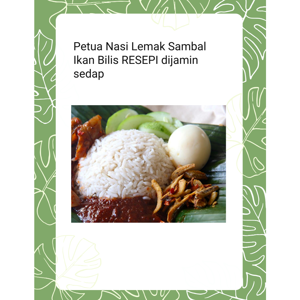 Petua Nasi Lemak Sambal Ikan Bilis Resepi Dijamin Sedap Cooking Recipe ...