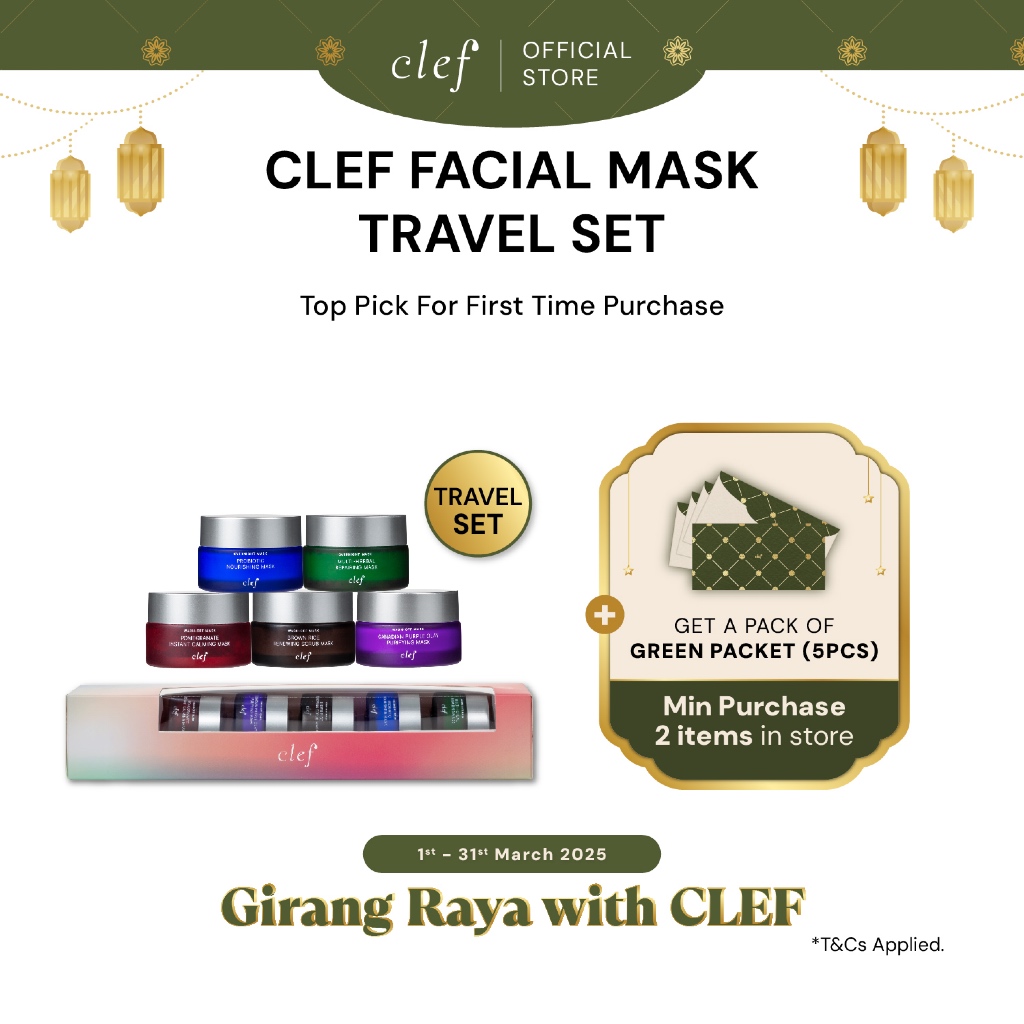 [PROMO] CLEF Facial Mask Travel Set 20g x 5 | Calming | Purifying ...