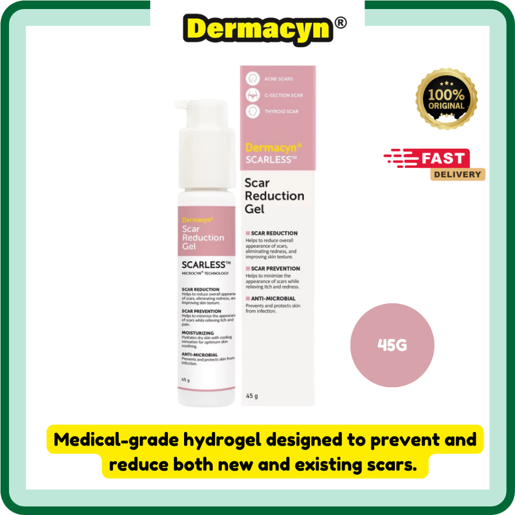 Dermacyn Scarless Scar Reduction Gel 45G | EXP 02/28 | Reduce Scar | C ...