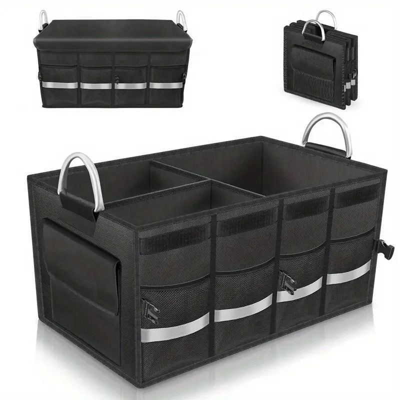 New Car Trunk Storage Box Portable Large Capacity Foldable Covered Tool ...