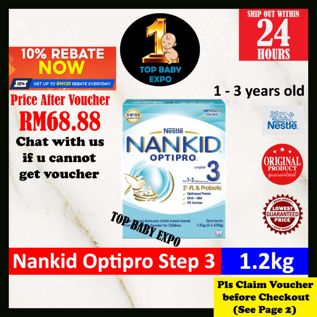 Nestle NANKID OPTIPRO Step 3 (1.2kg / 2.4kg) Exp: 08/2026 Nan (Newest ...