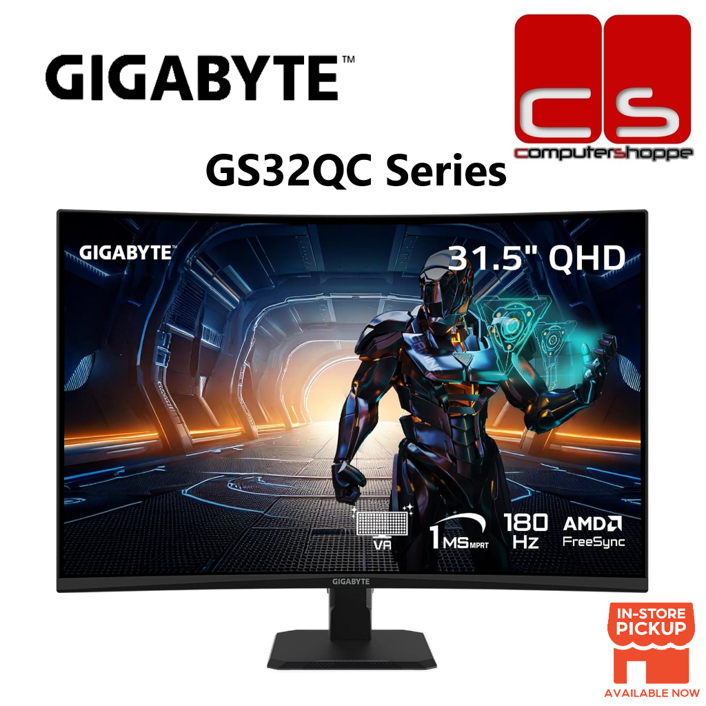 Gigabyte GS32QCA Series 31.5" QHD 180HZ 1MS FREESYNC HDR VA 1500R ...