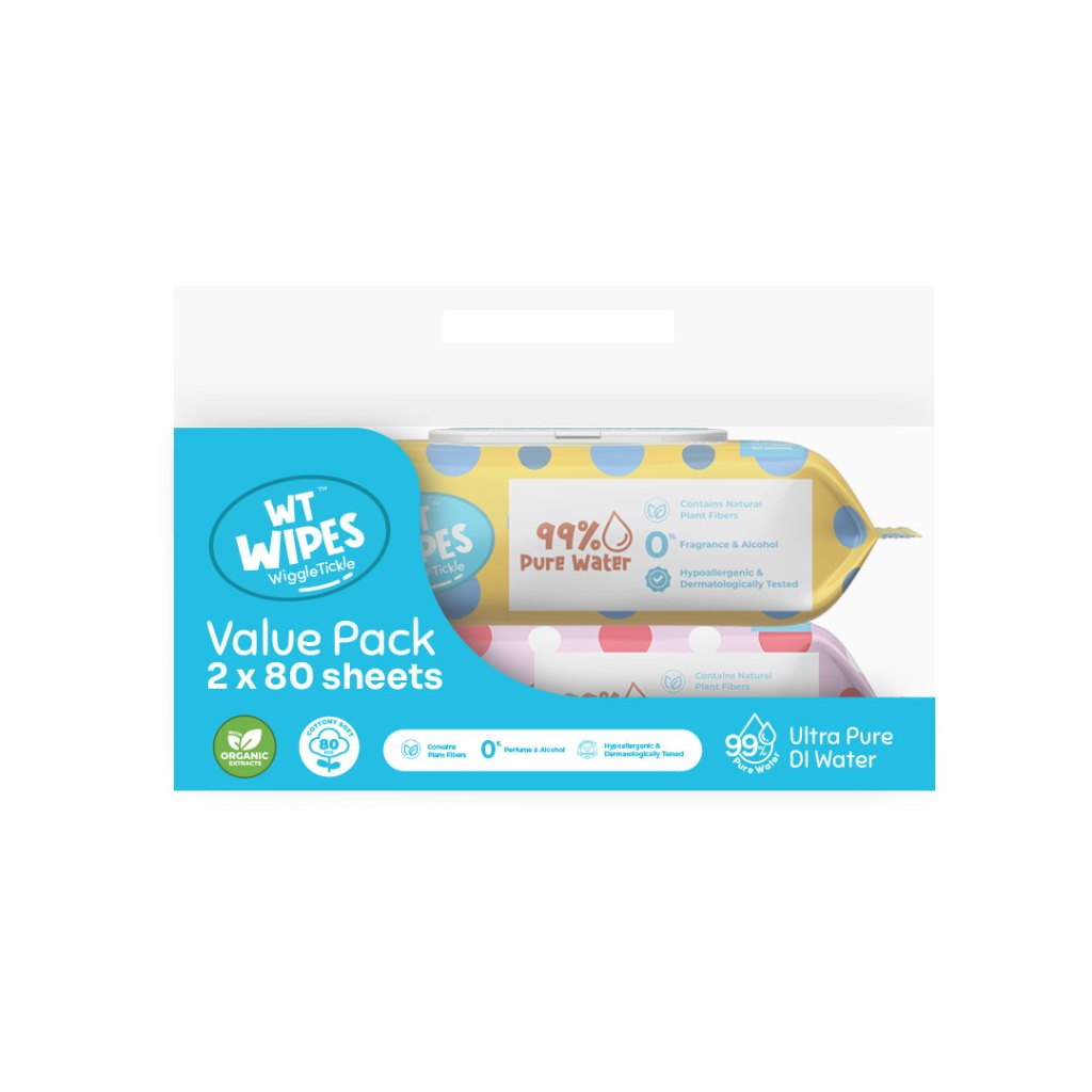 WT Wipes - Baby Wipes Pure Water Wipes 80Pcs x2 Bundle Pack Wiggle and ...