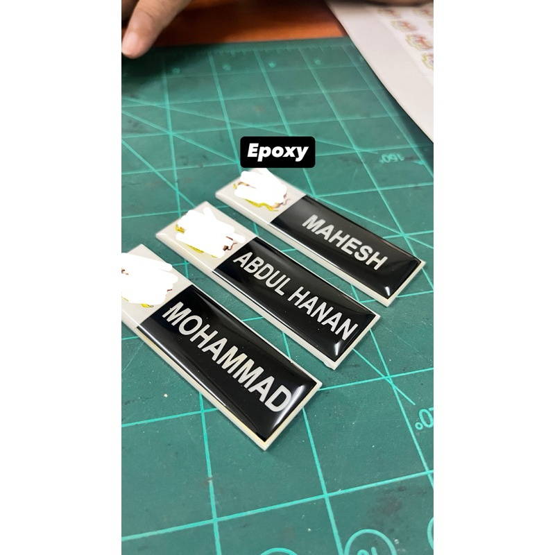 NAME TAGS BARU EPOXY DAN BIASA | Shopee Malaysia