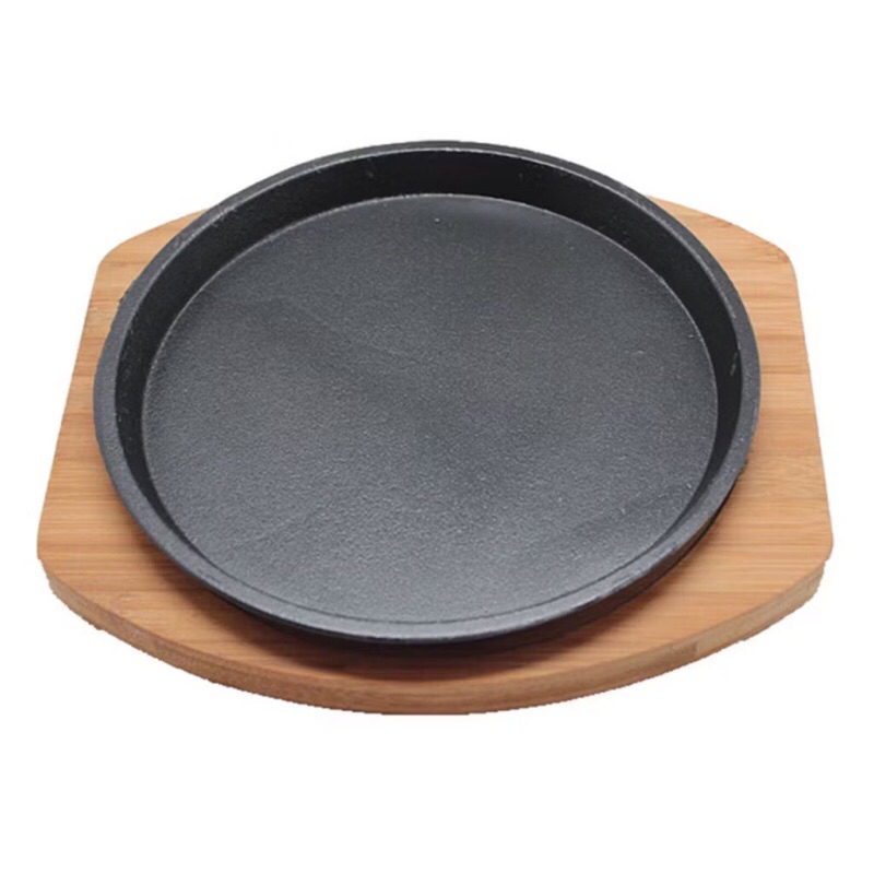 Cast Iron Hot Plate 18-30CM Great Heat Distribution for Serving Meat Barbeque Round Sizzling ...