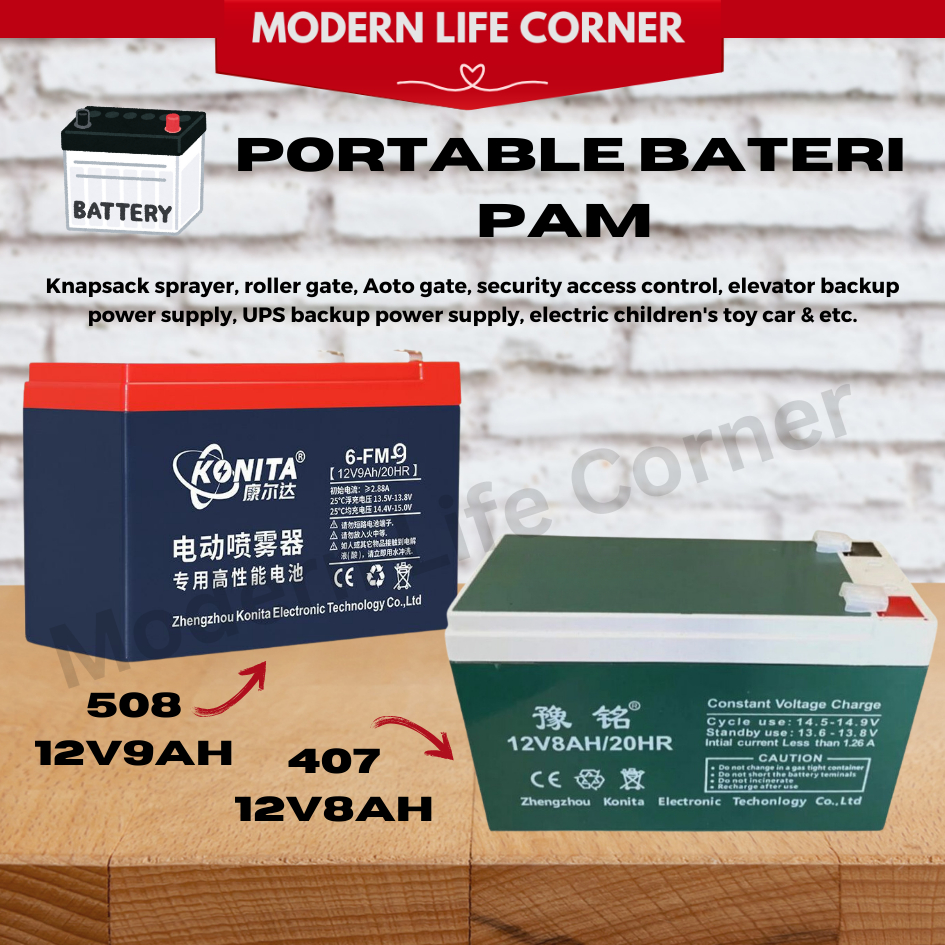 Sabah Sarawak TIDAK BOLEH HANTAR | Portable Bateri Pam 12V/8AH/9AH/20HR ...