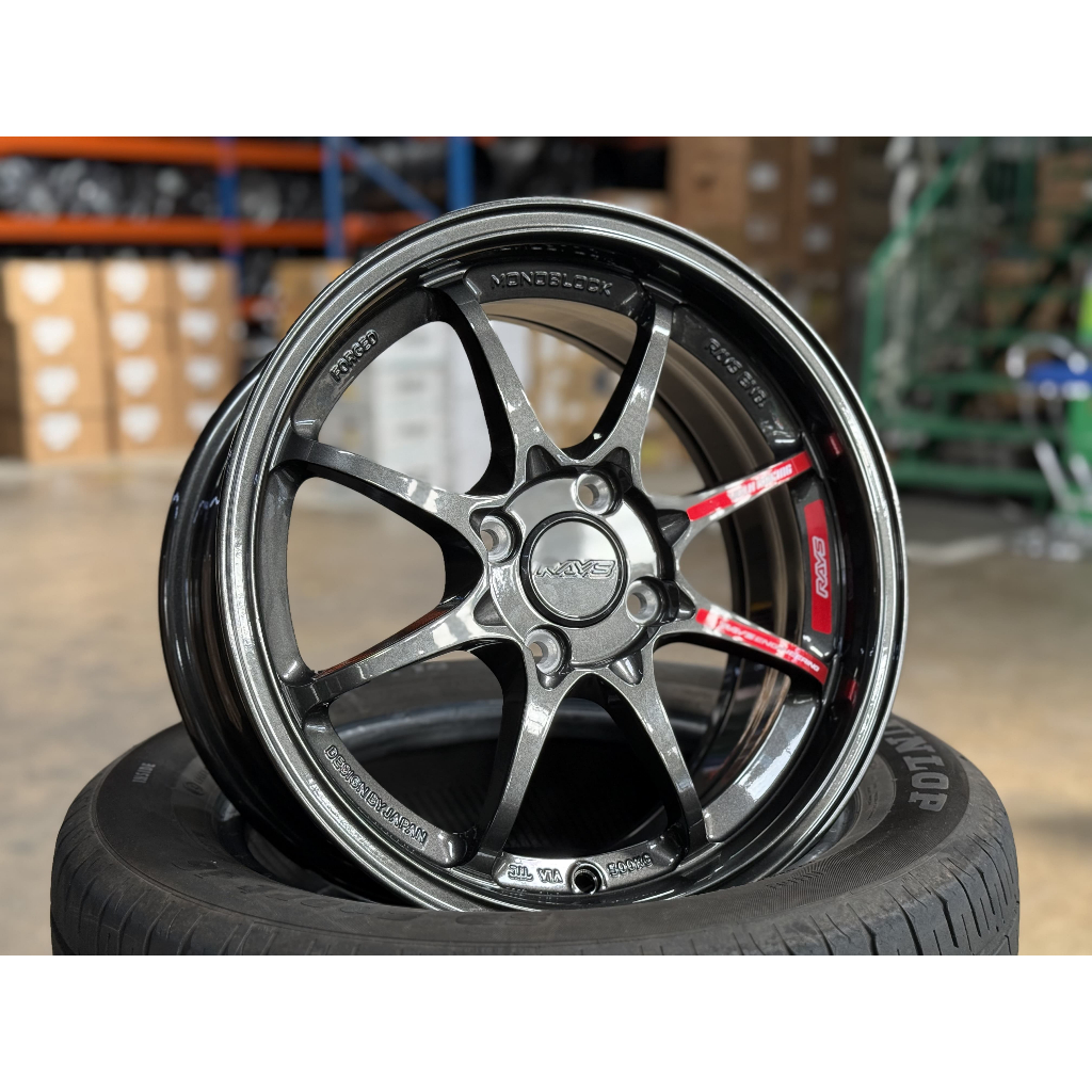NEW 15X6.5J AOW CE28 Club Racer Rim (set of 4) Dark Gunmetal 4X100 for NBox City Jazz Vios Yaris ...