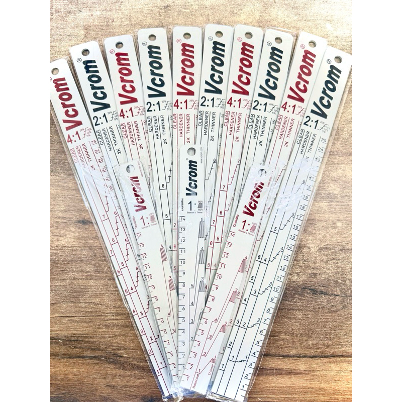 PAINT MIXING RULER / PEMBARIS BANCUH CAT ( PER PCS ) - 2:1 / 4:1 (LONG ...