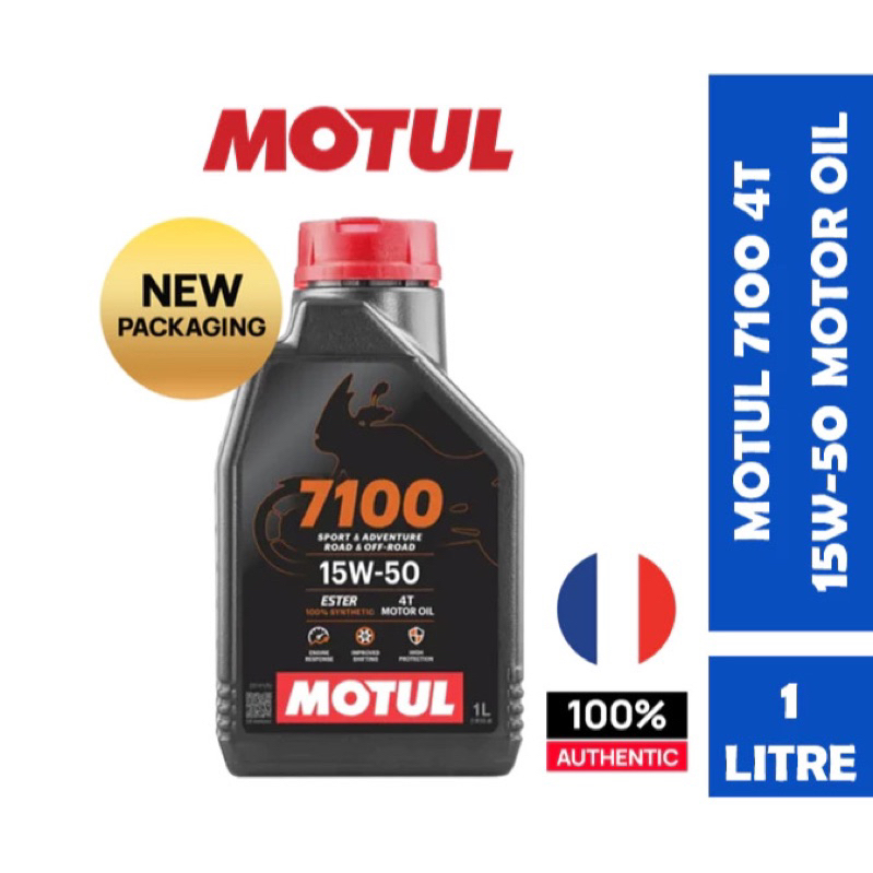 MOTUL 7100 FULLY SYNTHETIC 15W-50 ORIGINAL 100% Oil Filter Minyak 4T ...