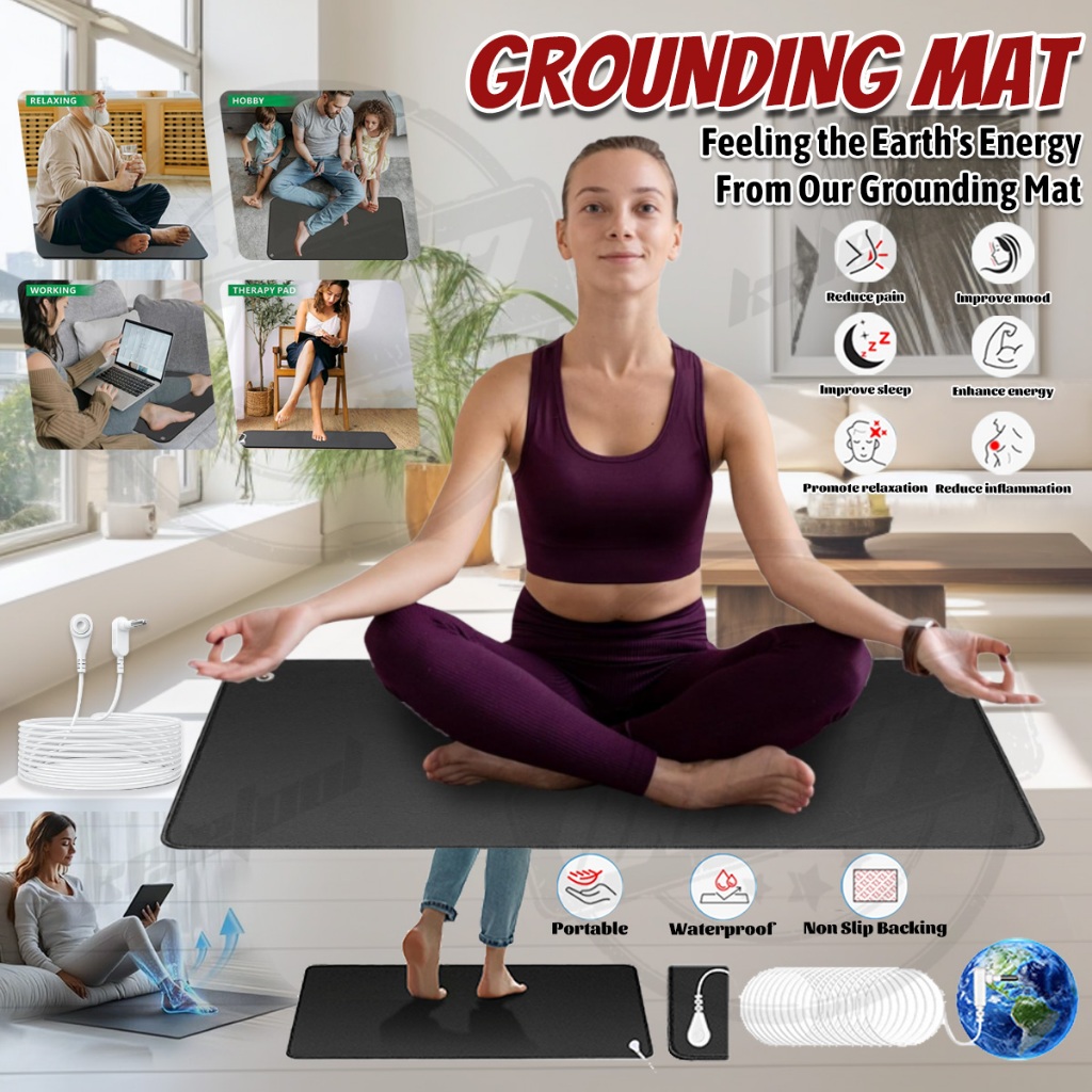 Grounding Mat 68cm*190cm Earthing Mat Earth EMF Protection for Sleep ...